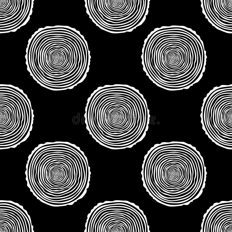 Tree Rings Seamless Vector Pattern. Stock Vector - Illustration of ...