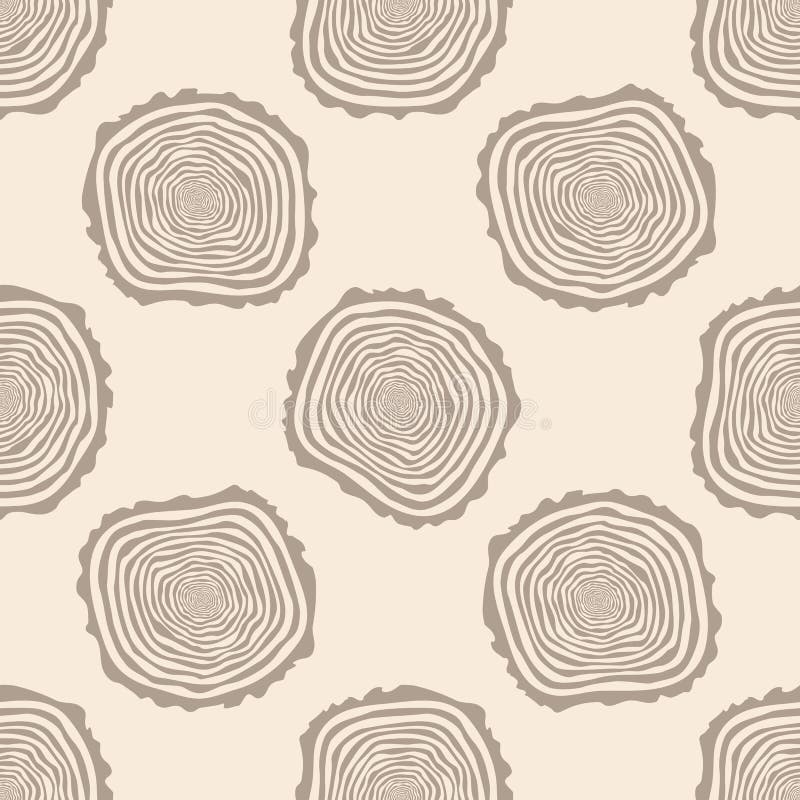 Tree Rings Seamless Vector Pattern. Stock Vector - Illustration of ...