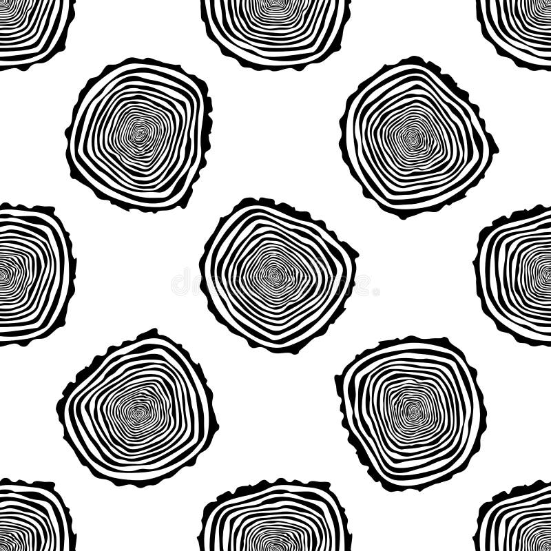 Tree Rings Seamless Vector Pattern. Stock Vector - Illustration of ...