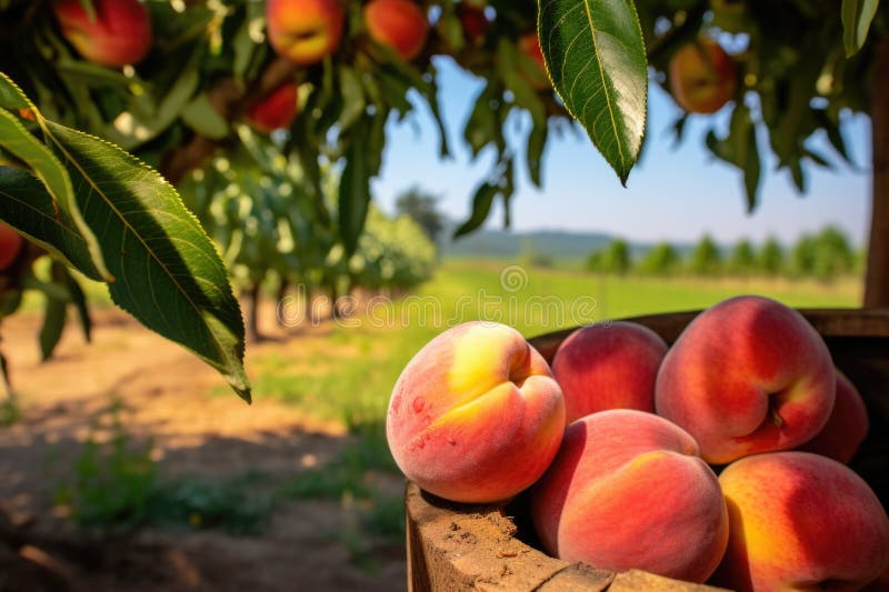 Tree-ripened Peaches, Cut Open, with a Pit in View Stock Image - Image ...