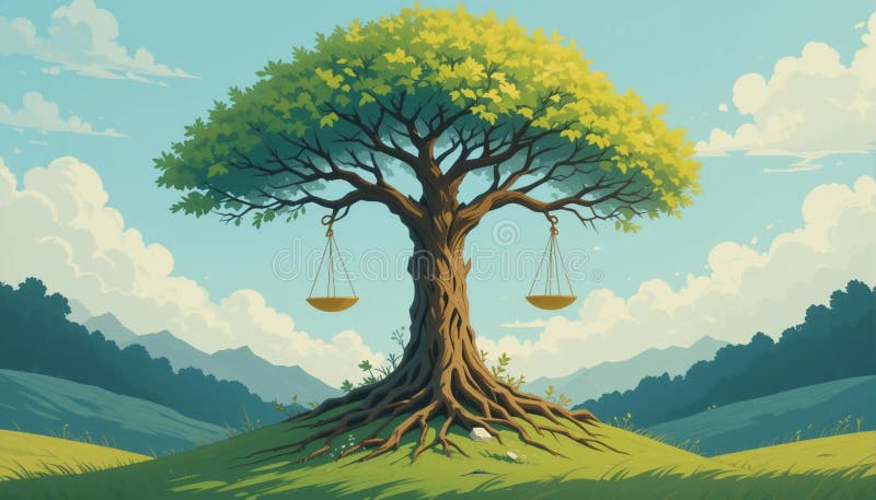 Environmental Justice Shown by a Balanced Tree Symbolizing Green ...