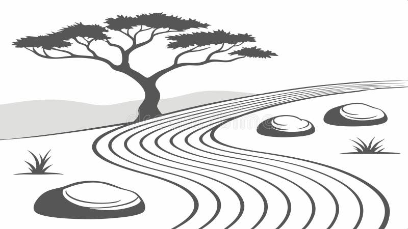 Tree in Road Circle, Nature and Path, Landscape Design and Road Scenery ...