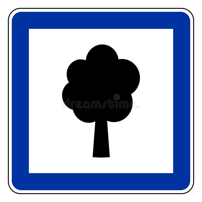 Tree and road sign stock vector. Illustration of ecological - 244730761