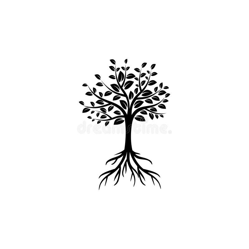 Tree and Root Logo, Tree and Root Icon Stock Vector - Illustration of ...