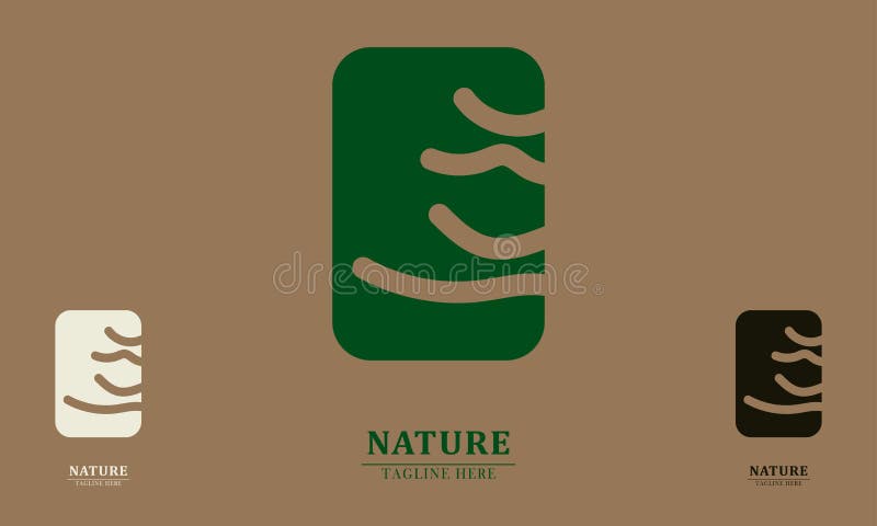 Tree Root in a Green Rectangle with Two Color Options Black and White ...