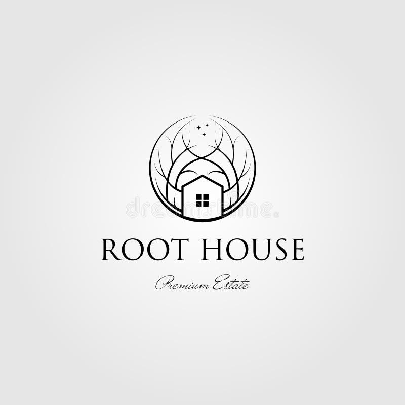 Tree Root House Logo Nature Vector Illustration Design Stock Vector ...