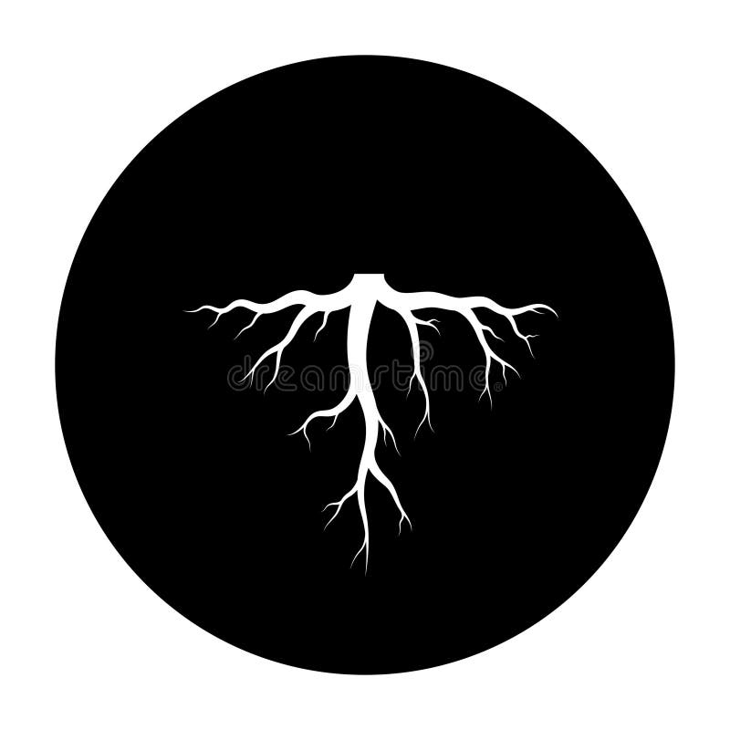 Tree root icon template stock illustration. Illustration of natural ...