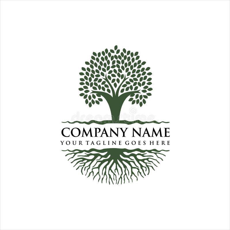 Tree and root logo design stock vector. Illustration of nature - 173035436
