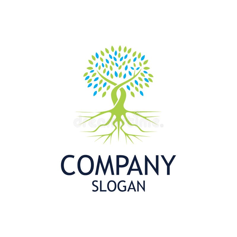 Tree Roots Logo stock vector. Illustration of icon, leaves - 34346189