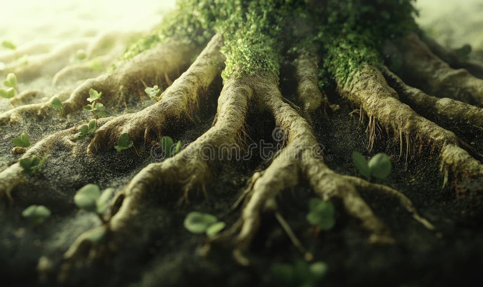 A Tree Root is Shown in a Close Up Stock Image - Image of light, ground ...