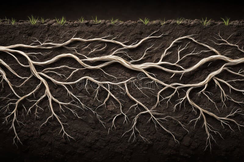 Tree Root System.Cross Section Stock Photo - Image of growth, trunk ...