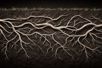 Tree Root System.Cross Section Stock Photo - Image of growth, trunk ...