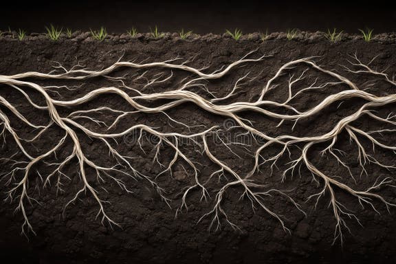 Tree Root System.Cross Section Stock Photo - Image of growth, trunk ...