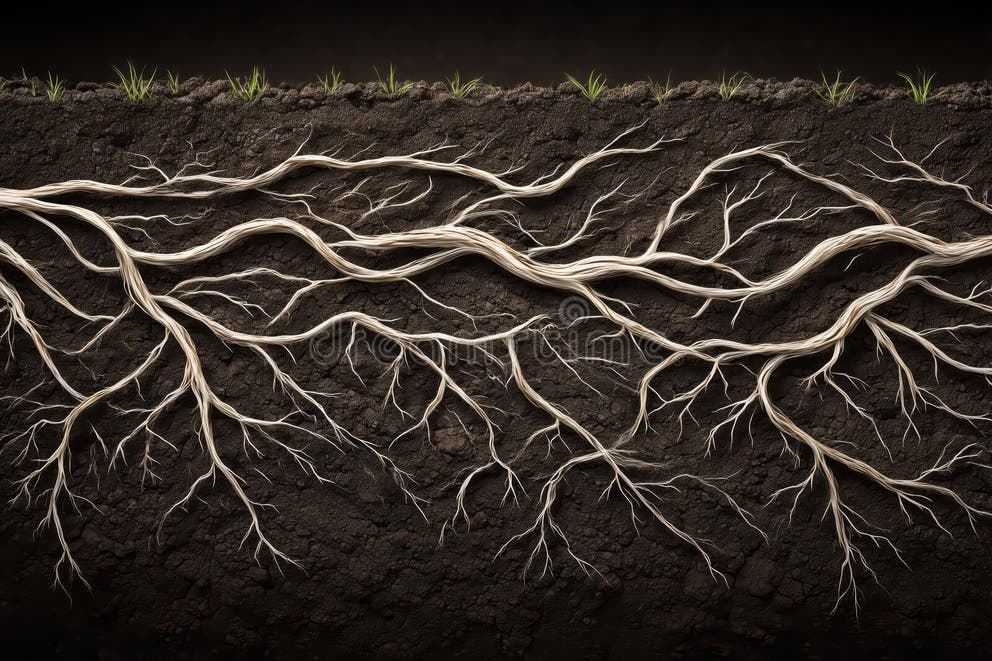 Tree Root System.Cross Section Stock Photo - Image of growth, trunk ...