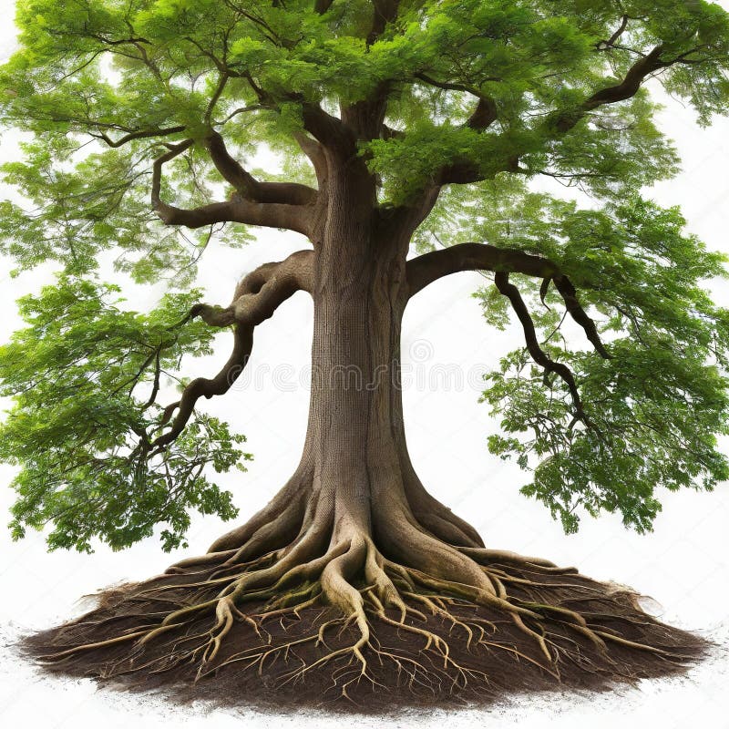 Tree with Root System Isolated on Transparent Background Stock Image ...