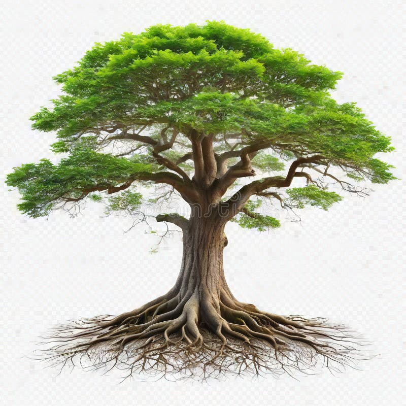 Tree with Root System Isolated on Transparent Background Stock Photo ...