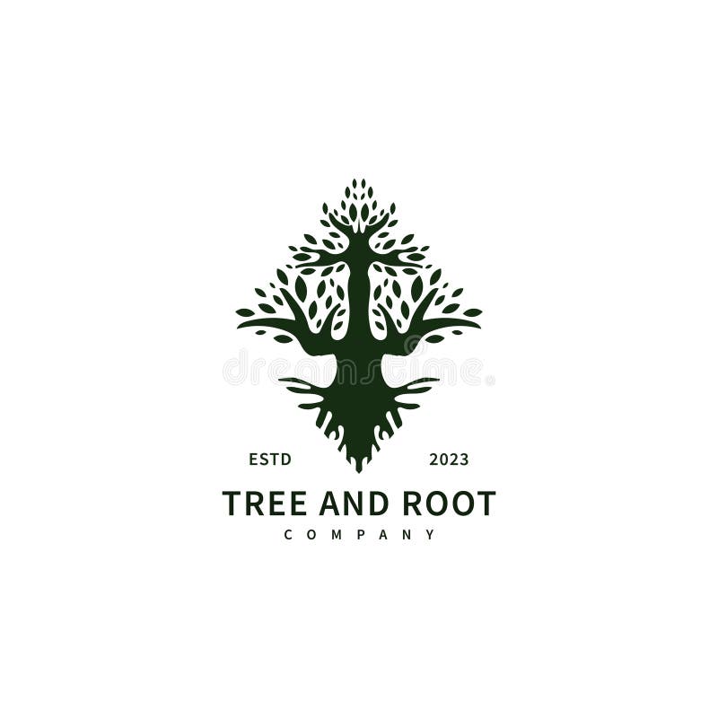 Tree and Root Vector Illustration Tree of Life Logo Design Stock ...