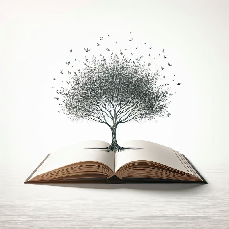 Tree Rooted in Words and Paper Symbol Stock Illustration - Illustration ...