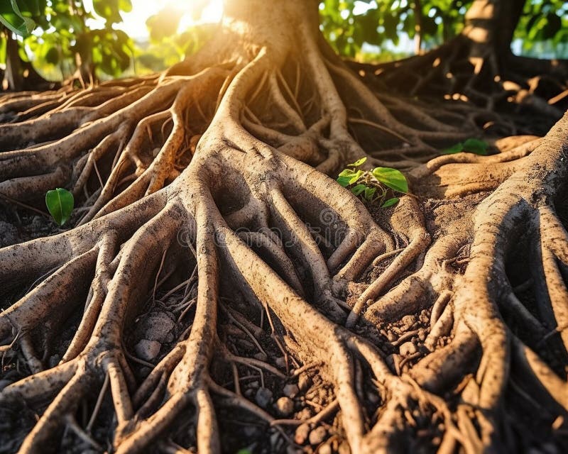 Tree Roots are Close Up Underground. Stock Illustration - Illustration ...