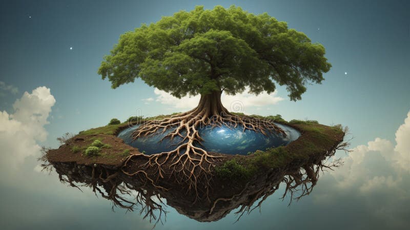 Tree Roots Covering the Planet Stock Illustration - Illustration of ...