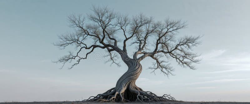 Tree with Roots that Extend into the Sky and Branches that Burrow into ...