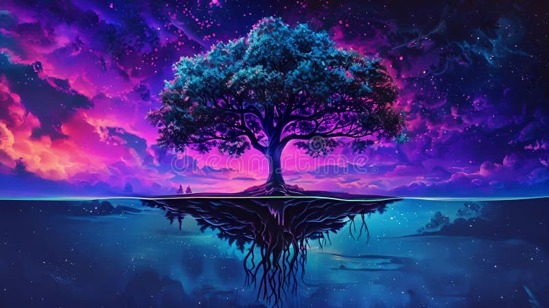 A Tree with Roots Extending into the Depths of the Unknown Drawing ...