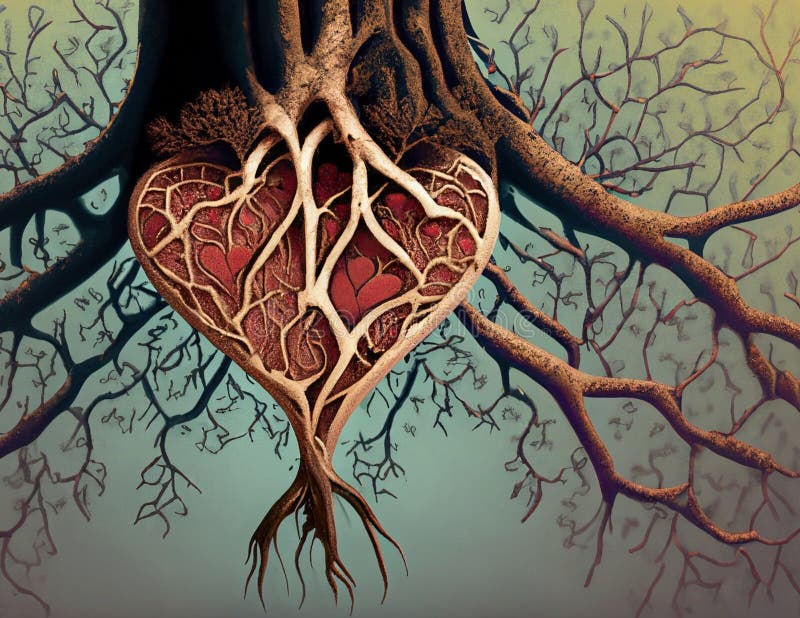 Tree Roots Forming the Shape of a Heart Stock Illustration ...