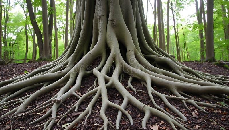 Tree Roots Ground, Nature Underground System Generative AI Stock ...