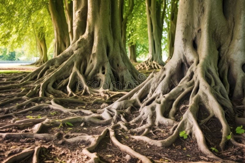 Tree Roots Growing Deep into Ground Stock Illustration - Illustration ...