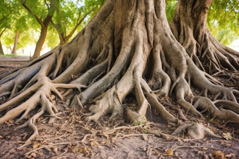 Tree Roots Growing Deep into Ground Stock Image - Image of roots ...