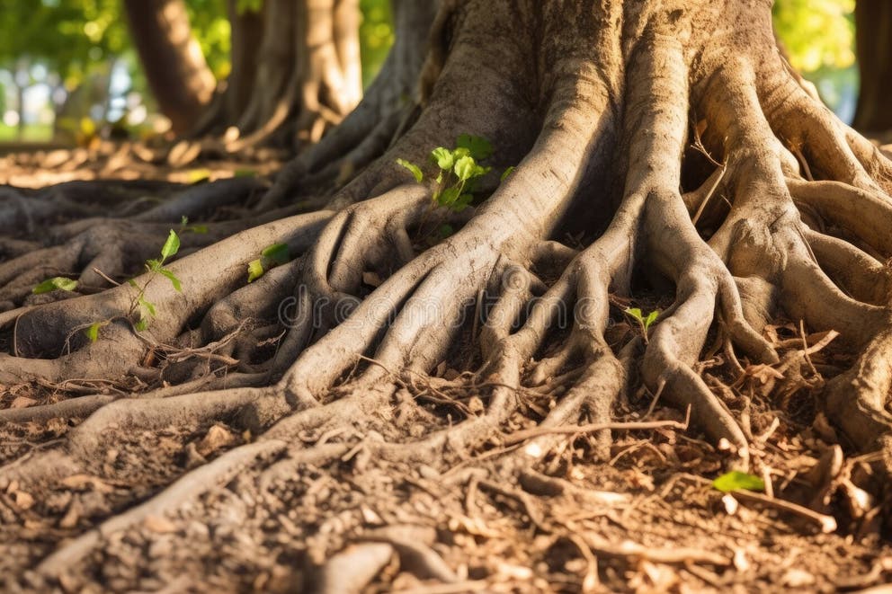 Tree Roots Growing Deep into Ground Stock Illustration - Illustration ...