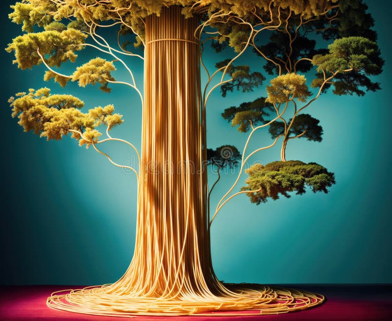 A Tree with Roots Growing Out of the Ground and Branches Reaching Up ...