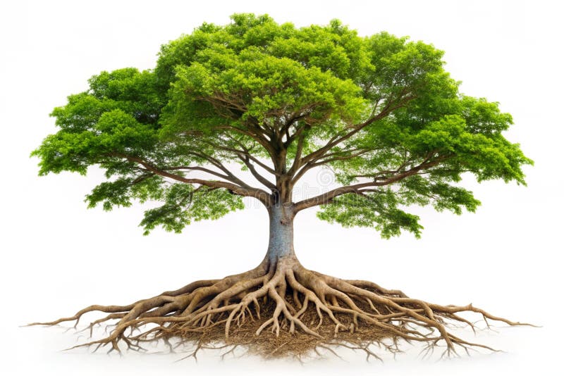 Tree Roots Isolated on Black Isolated on White Background Stock ...