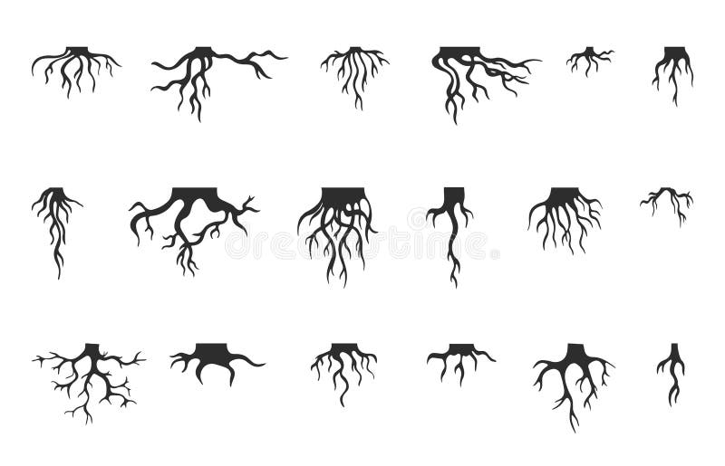 Tree Roots Silhouettes Stock Illustrations – 183 Tree Roots Silhouettes ...
