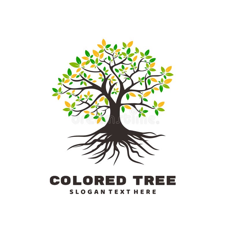 Tree Roots Logo Design Icon Stock Vector - Illustration of forest, logo ...