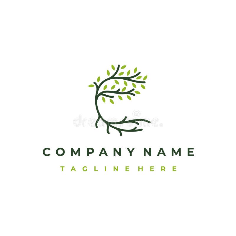 Tree and Roots Logo Design Vector Isolated, Abstract Tree Logo Design ...