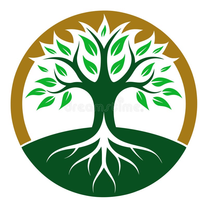 Tree Roots Logo stock illustration. Illustration of element - 341996412