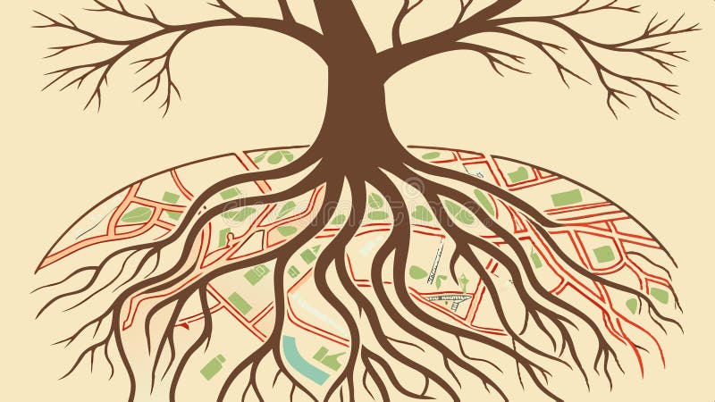 Tree Roots Network, Interconnected Nature System Vector Design ...