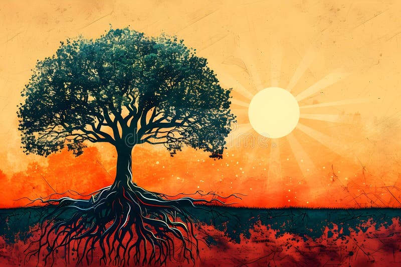 A Tree with Roots Representing Democratic Principles and Branches ...