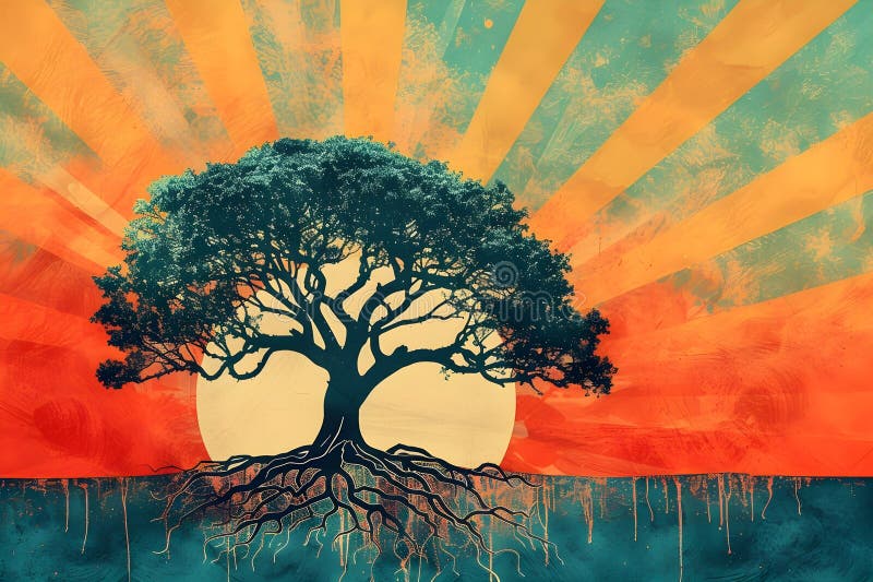 A Tree with Roots Representing Democratic Principles and Branches ...