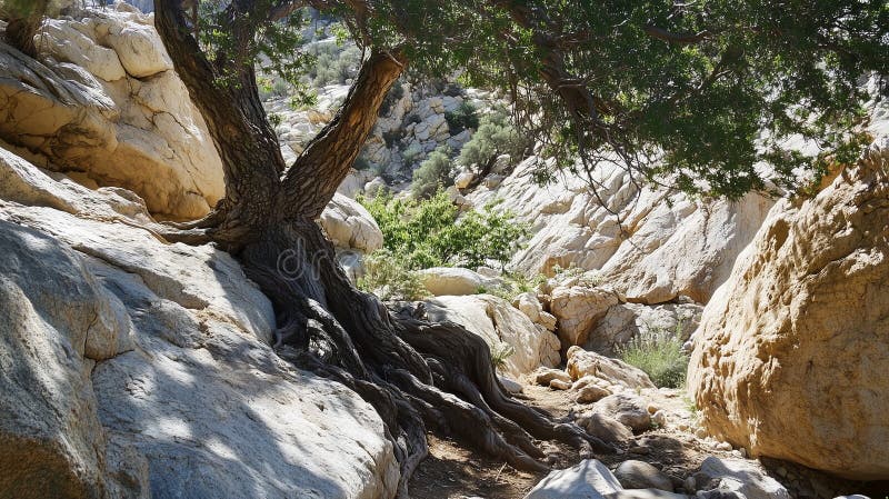Tree Roots on a Rocky Ground Stock Photo - Image of idyllic, texture ...