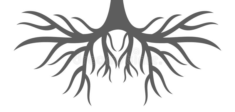 Tree with roots stock vector. Illustration of label, emblem - 32442108