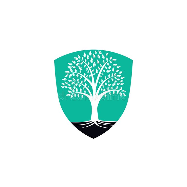 Tree Roots Vector Logo Design. Stock Vector - Illustration of concept ...