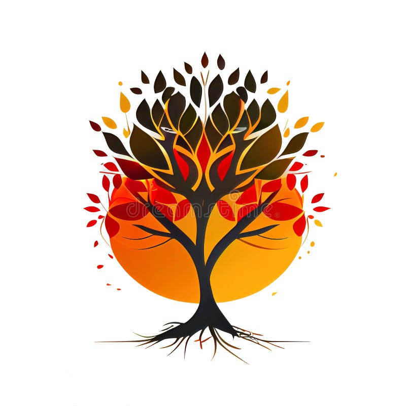 Tree and Roots Logo Design Concept in Minimalist Vector Style ...