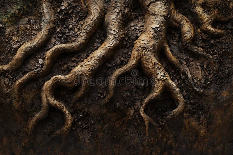 Tree Roots in Soil stock illustration. Illustration of plant - 350749240