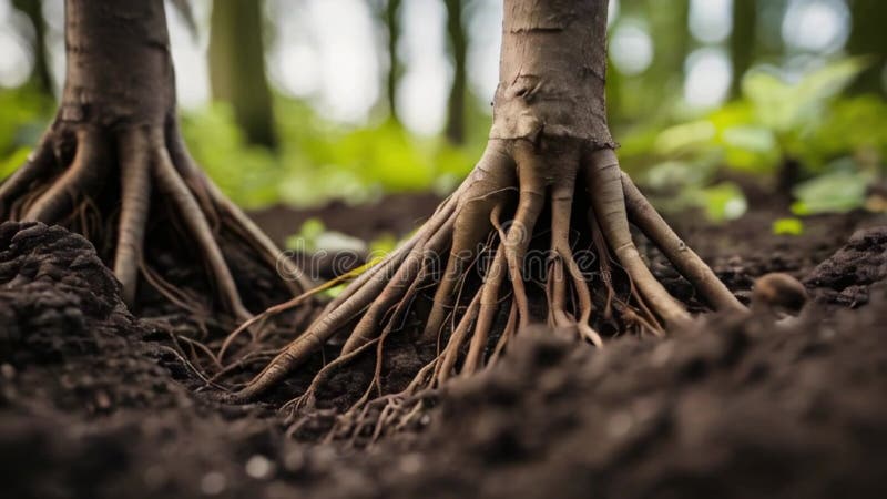Tree Roots in Soil Close Up, Underground Texture Stock Footage - Video ...