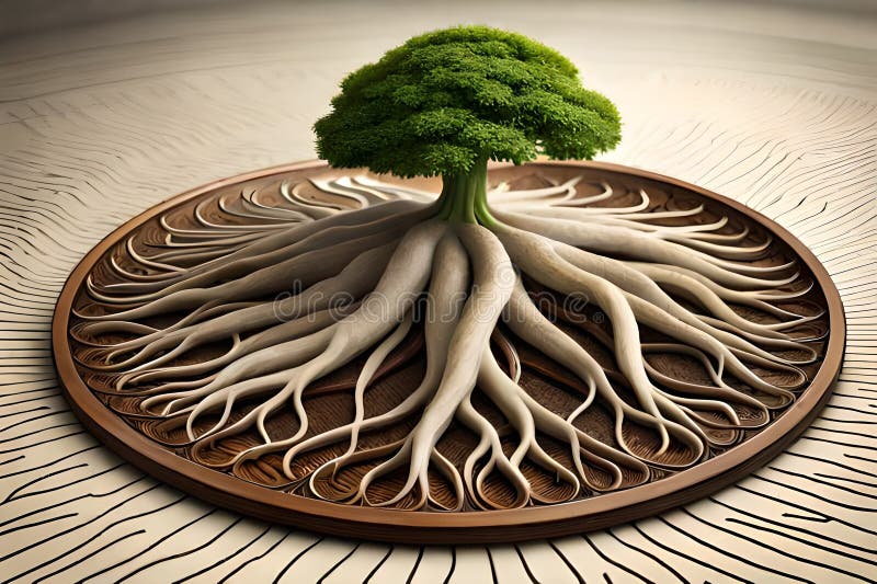 Tree Roots on Soil. Ecology Concept Stock Illustration - Illustration ...