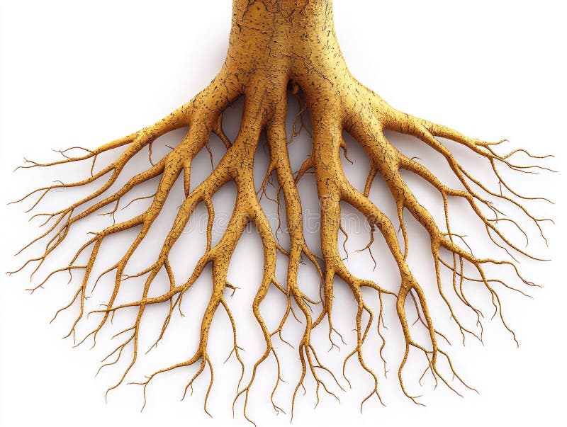 Tree Roots System on White Background Stock Illustration - Illustration ...