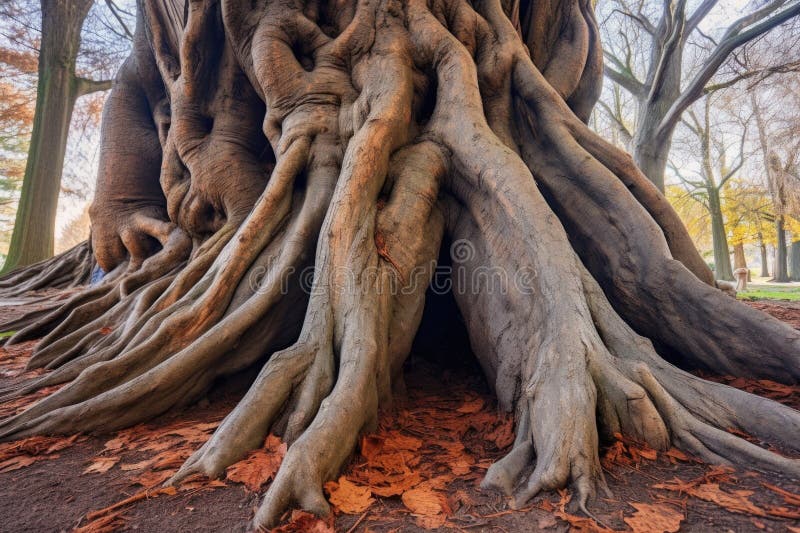 Tree Roots Growing Deep into Ground Stock Photo - Image of generated ...