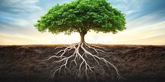 Tree Roots Spreading Widely Underground, Creating an Extensive Network ...